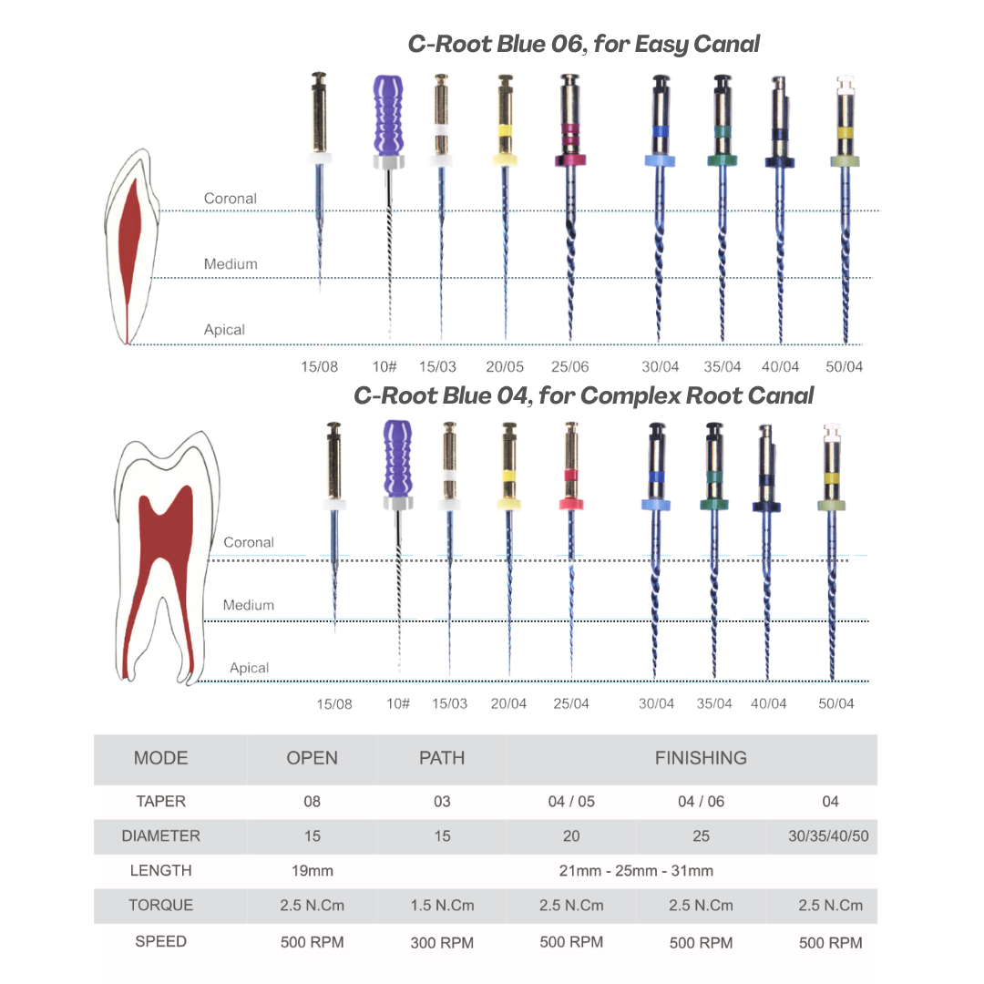 C-Root Heat-Treated Rotary Ni-Ti Files – C-Root Dental Medical